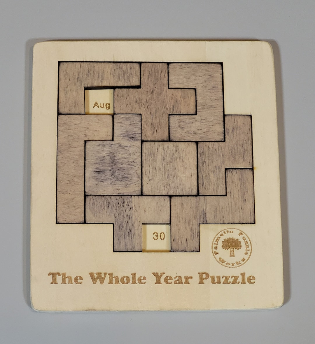 Perpetual Calendar Puzzle: Solve-a-day Wooden Brain Teaser. Whole Year ...