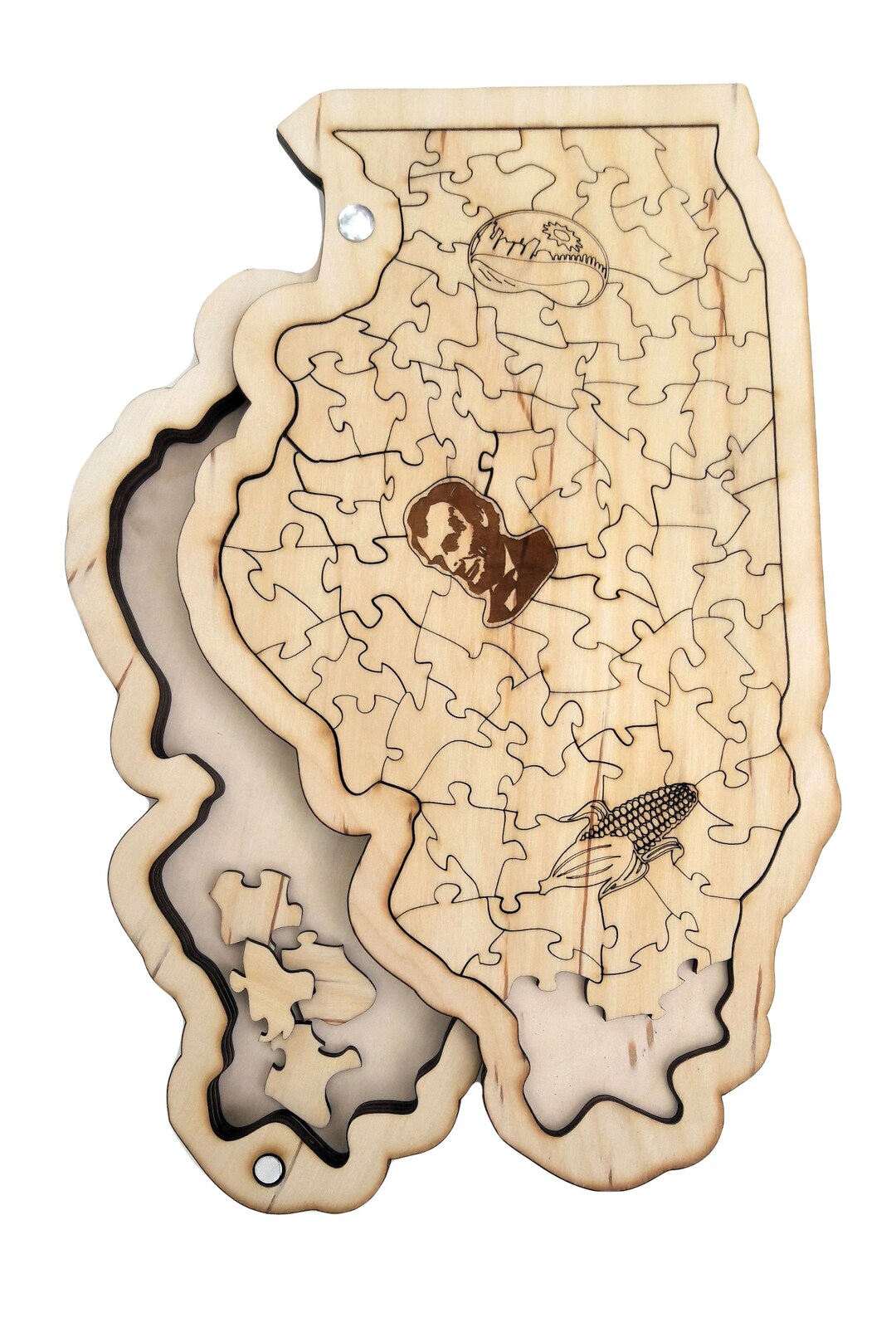 State of Illinois Wooden Jigsaw Puzzle With Box - Etsy