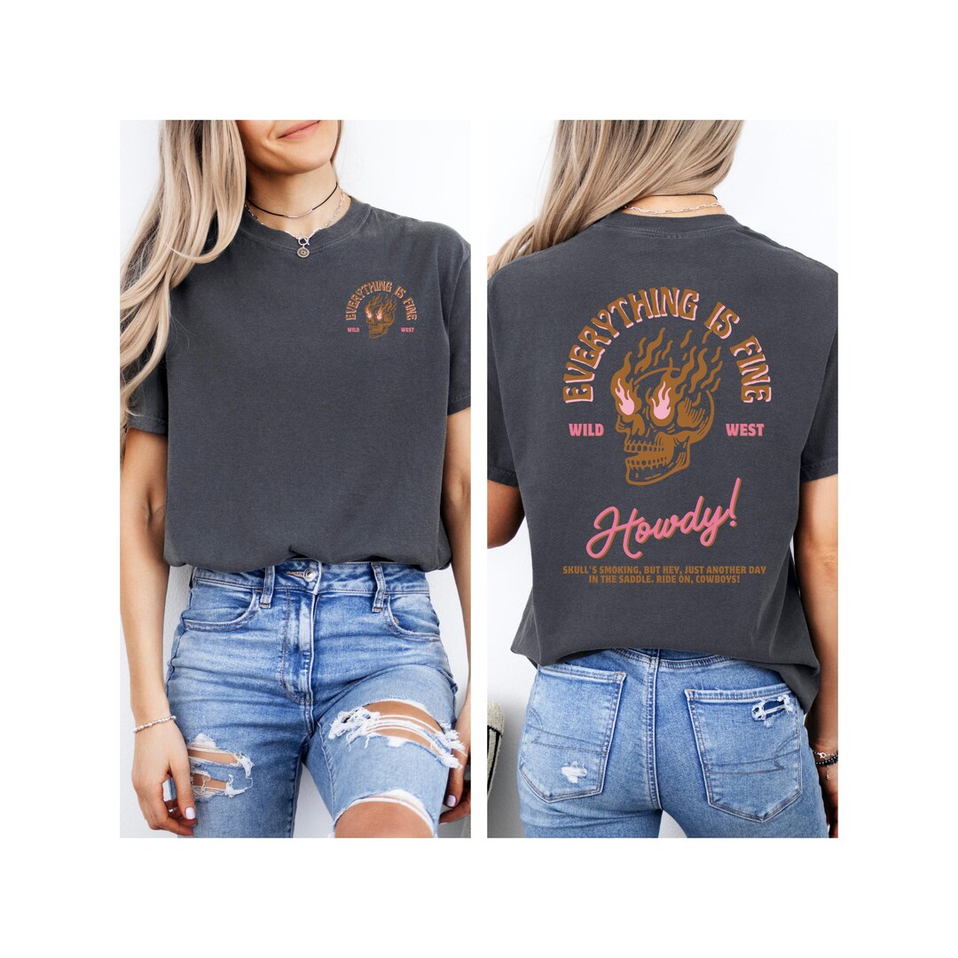 Everything is Fine Skeleton Oversized Vintage T-shirt, Comfort Colors ...