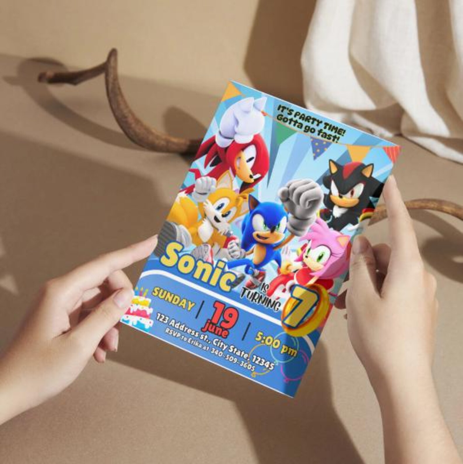 Editable Sonic Invitation, Sonic the Hedgehog Invitation, Editable ...