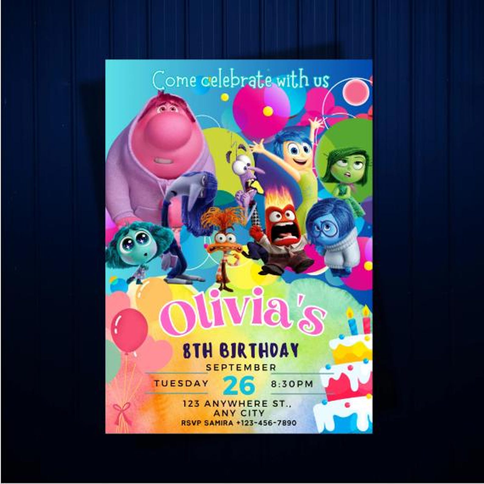 Editable Inside Out 2 Invitation, Inside Out 2 Invitation, Editable ...