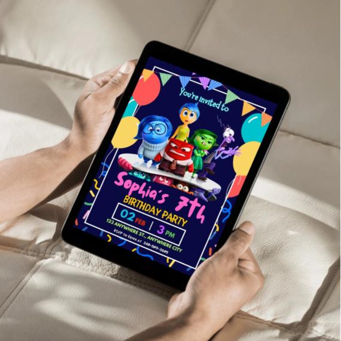 Editable Inside Out 2 Invitation, Inside Out 2 Invitation, Editable ...