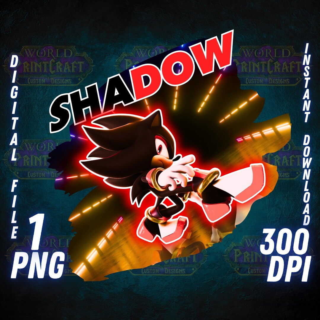 Shadow the Hedgehog PNG: Sonic 3 Movie Clipart (digital File) - Etsy