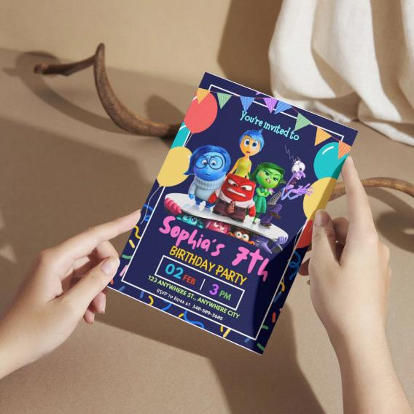 Editable Inside Out 2 Invitation, Inside Out 2 Invitation, Editable ...