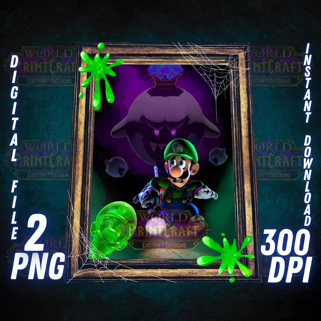 Luigis Mansion PNG Digital File Nintendo Super Mario Bros Printable ...