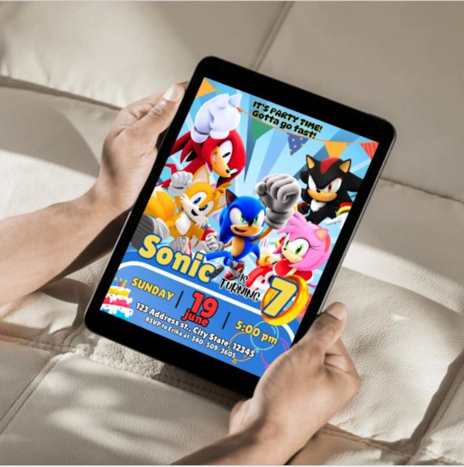 Editable Sonic Invitation, Sonic the Hedgehog Invitation, Editable ...