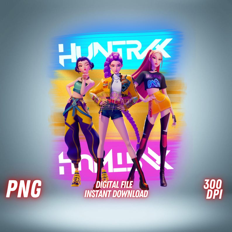 Kpop Demon Hunters PNG Huntrix Tshirt Sublimation Digital Art Prints ...