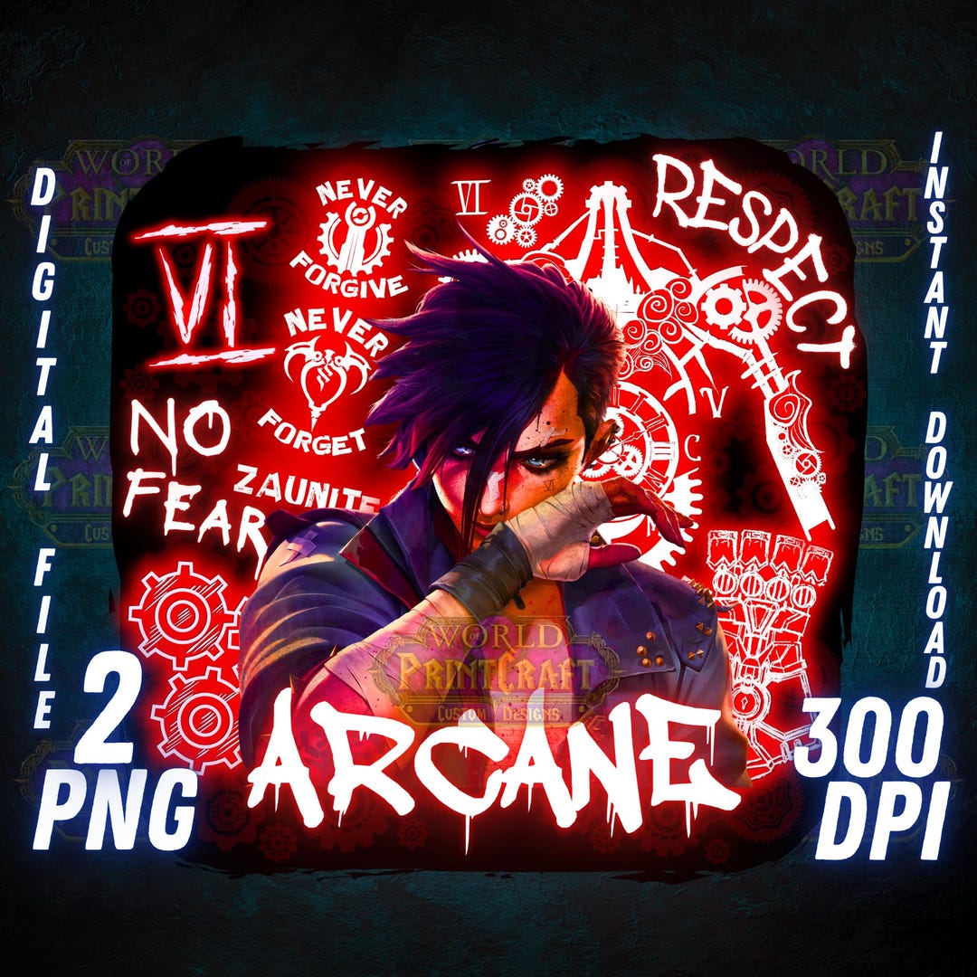 Arcane Vi Png Jinx Clipart League of Legends LOL Digital Arts Prints ...