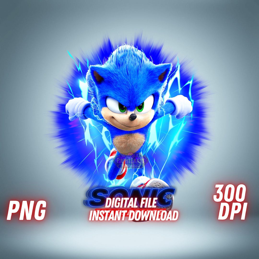 Sonic 3 PNG Sonic the Hedgehog Clipart Sonic Digital Download Sonic T Shirt Sublimation Sonic ...