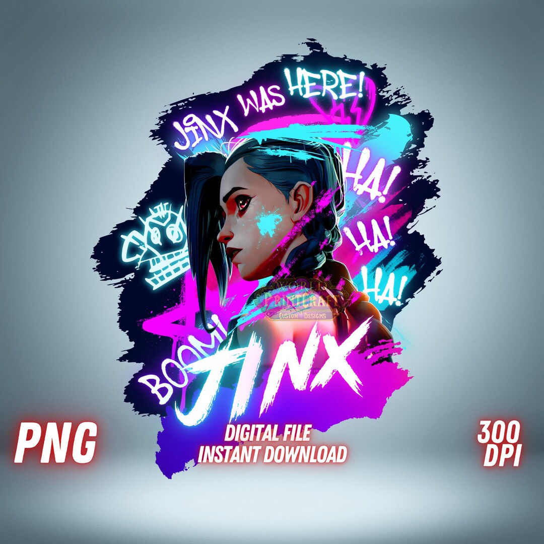 Jinx PNG Arcane League of Legends Printable Tshirt Sublimation Design ...