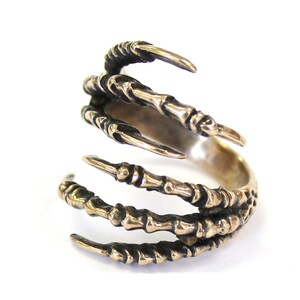 Double Raven Claw Talon Ring Bronze Raven Claw Ring Double Bird Talon ...