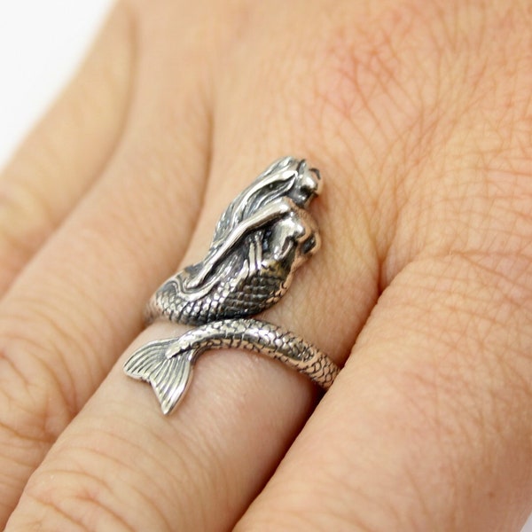Silver Mermaid Ring - Etsy