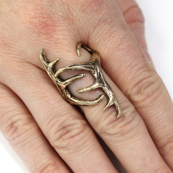 Elk Antler Ring - Etsy