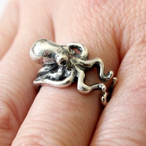Silver Octopus Ring - Solid Sterling Silver - Etsy
