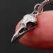 Tiny Sterling Silver Raven Skull Necklace: Detailed Open Beak Charm - Etsy
