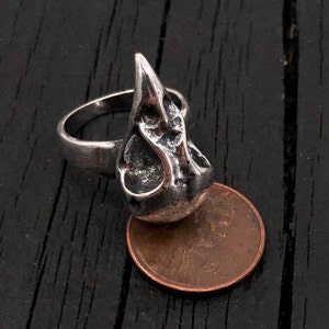 Bird Skull Ring Solid Sterling Silver Baby Crow Skull Ring Size Six ...