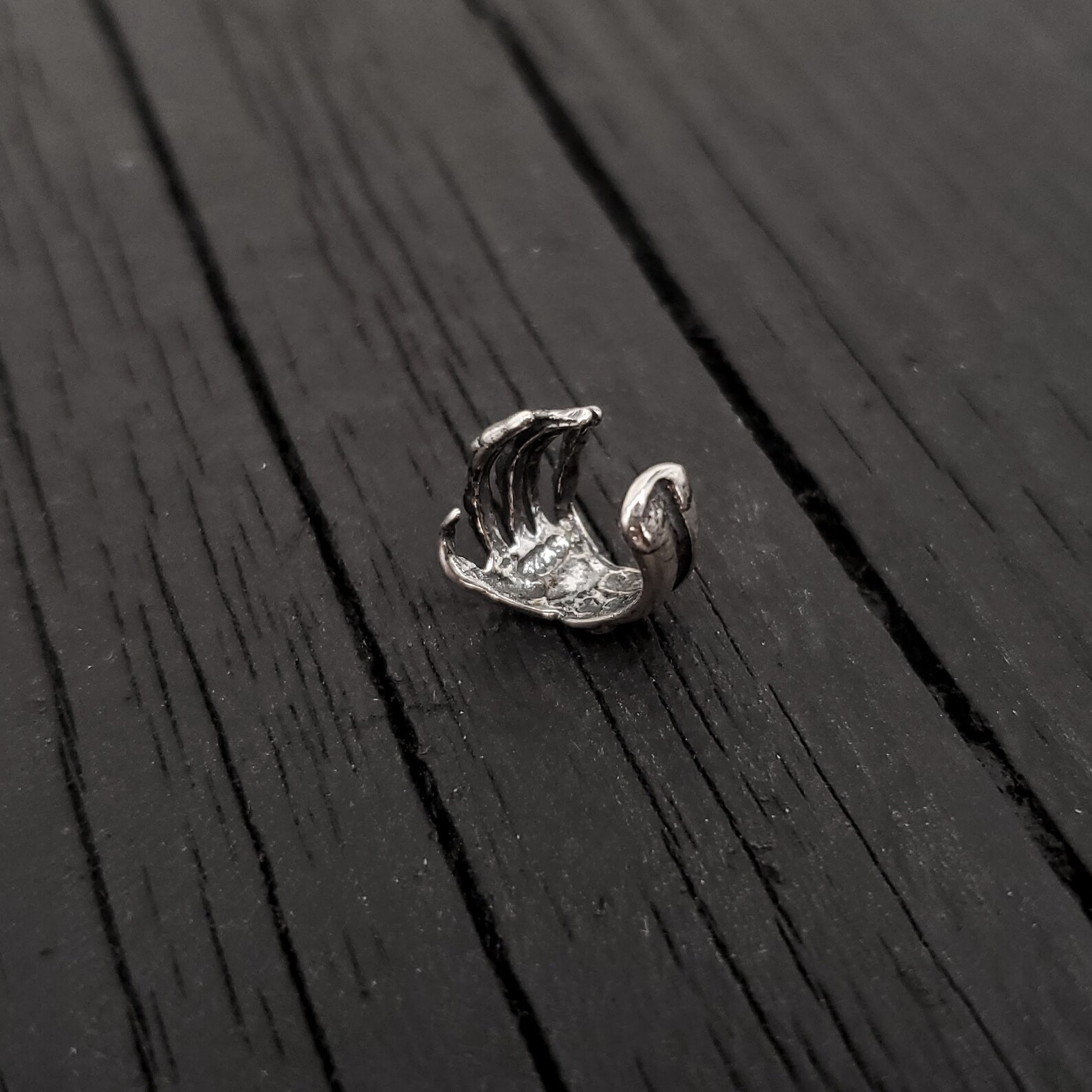 Skeleton Hand Ear Cuff - Solid Hand Cast Sterling Silver - Etsy UK