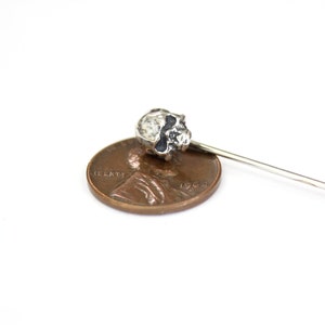 Human Skull Ascot Stickpin Stick Pin Lapel Sterling Silver Skull Pin - Etsy