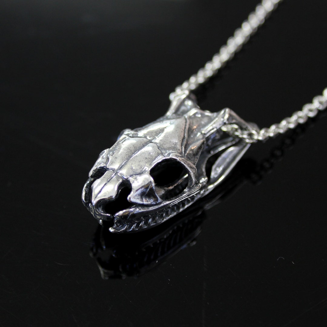 Python Skull Necklace, Snake 925 Silver Necklace, Snake Handmade ...
