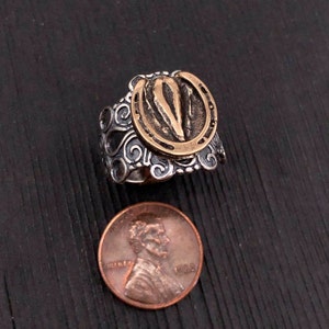 Horse Hoof Ring Filigree Shod Horse Foot Ring- Bronze and Sterling ...