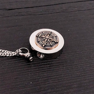 Bronze Compass Rose Urn Necklace Cremation Urn Nautical Pendant ...