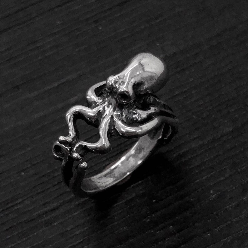 Silver Octopus Ring Solid Sterling Silver - Etsy