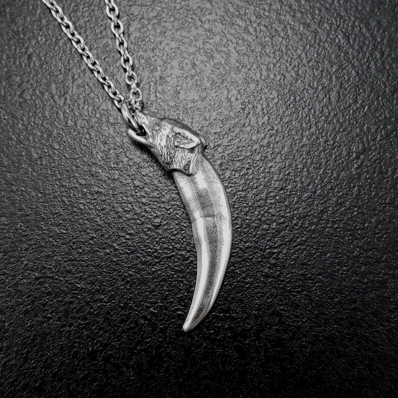 Fox Canine Tooth Pendant Charm Necklace Silver Plated Bronze - Etsy
