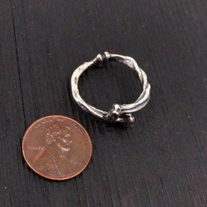 Silver Bone Ring in Solid White Bronze With Sterling Overlay Bone Ring ...