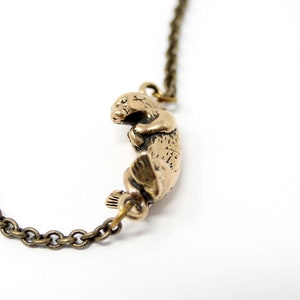 Floating Otter Pendant Charm Necklace , Solid Jewelers Bronze - Etsy