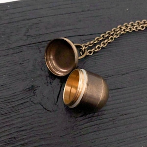 Small Antique Brass Acorn Capsule Cremation Ash Urn Necklace - Etsy