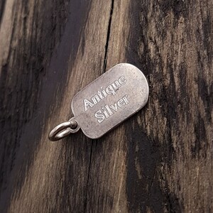 Custom Engraved Jewelry Tag Solid Bronze or Sterling Silver Personalise ...