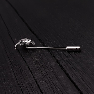Ram Skull Ascot Stick Pin Solid 925 Sterling Silver Oxidised Hand ...