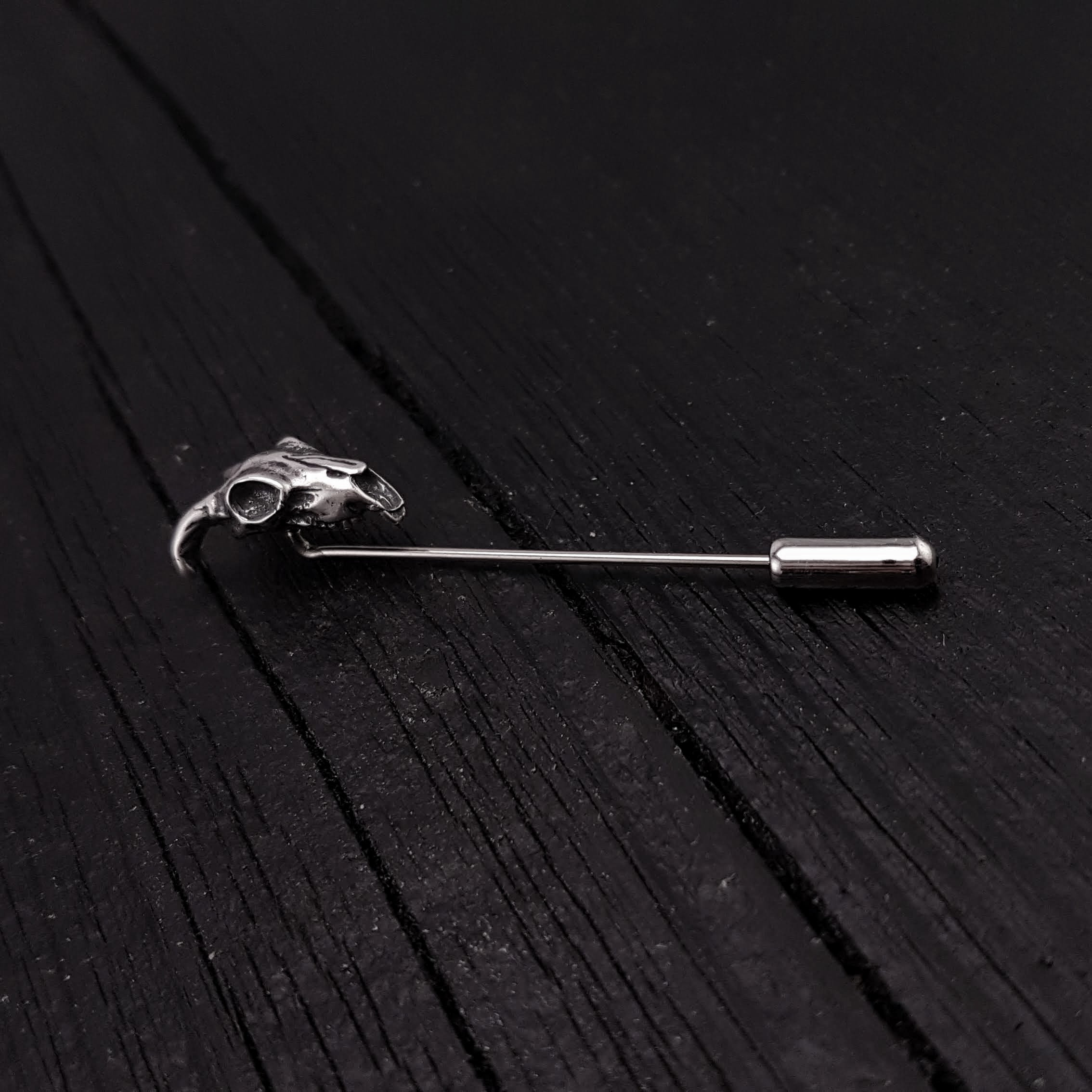 Ram Skull Ascot Stick Pin Solid 925 Sterling Silver - Etsy