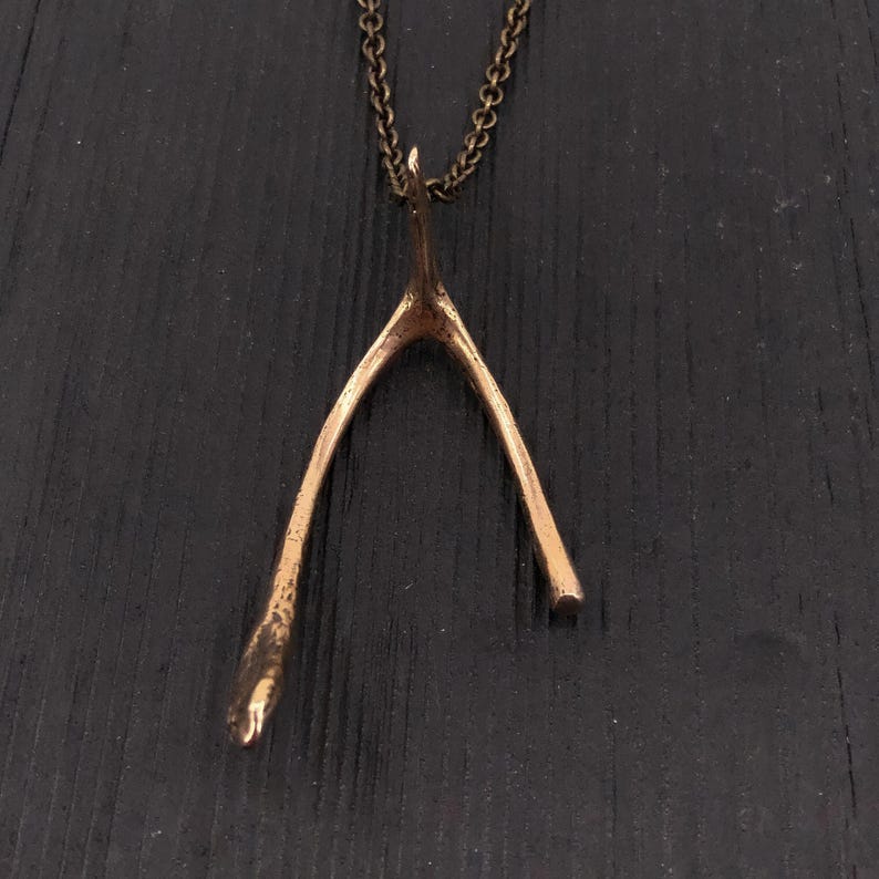 A Thanksgiving Wish Realistic Bronze Wishbone Pendant Necklace - Etsy