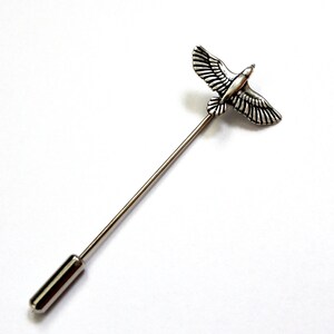 Sterling Silver Raven Ascot Stickpin: Oxidized Feather Detail ...