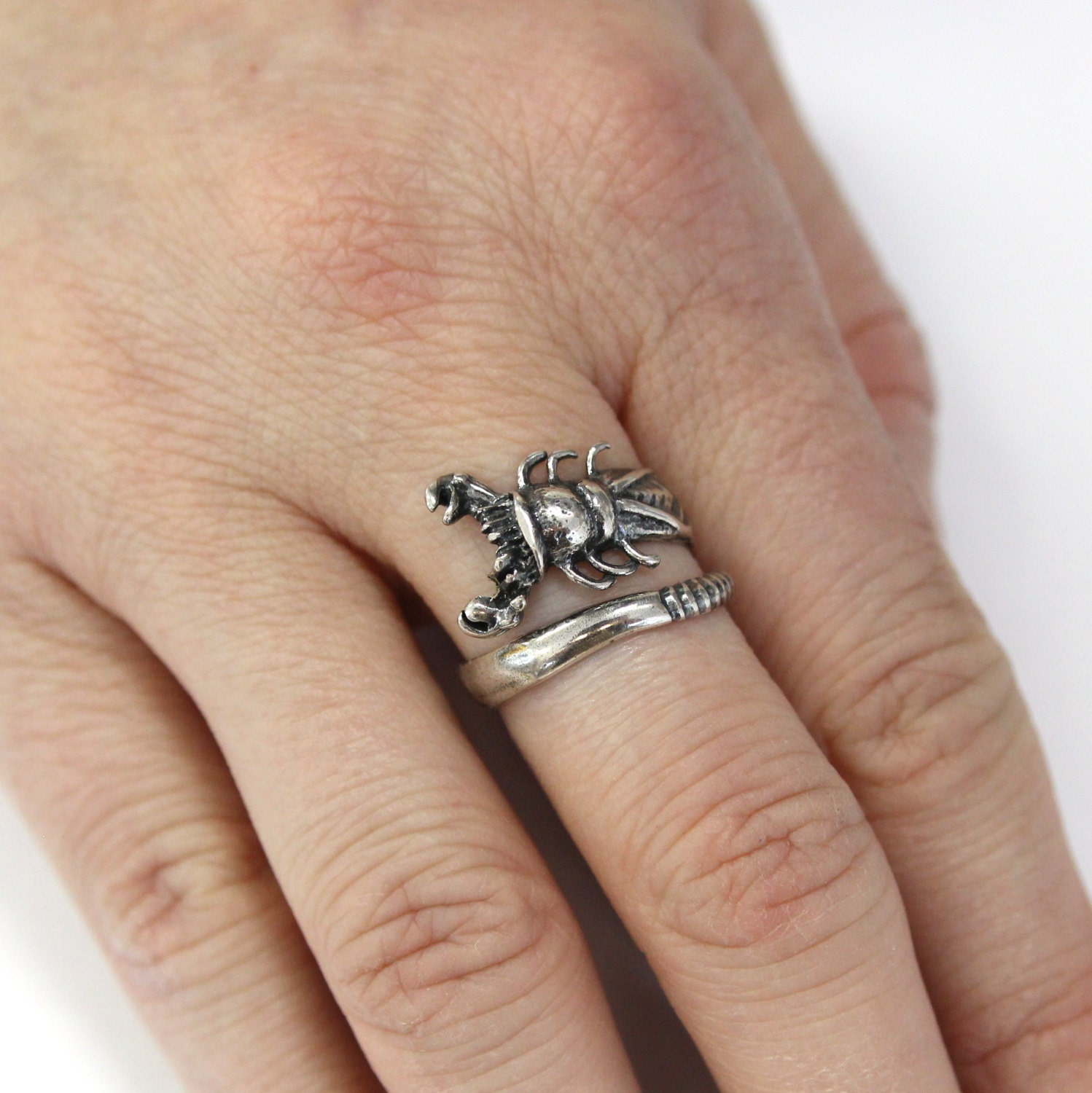 Scorpion Ring Sterling Silver Scorpion Ring Scorpion Wrap Ring | Etsy