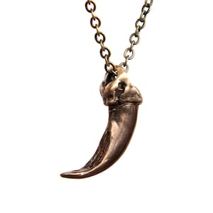 Large Bronze Grey Wolf Claw Necklace - Etsy