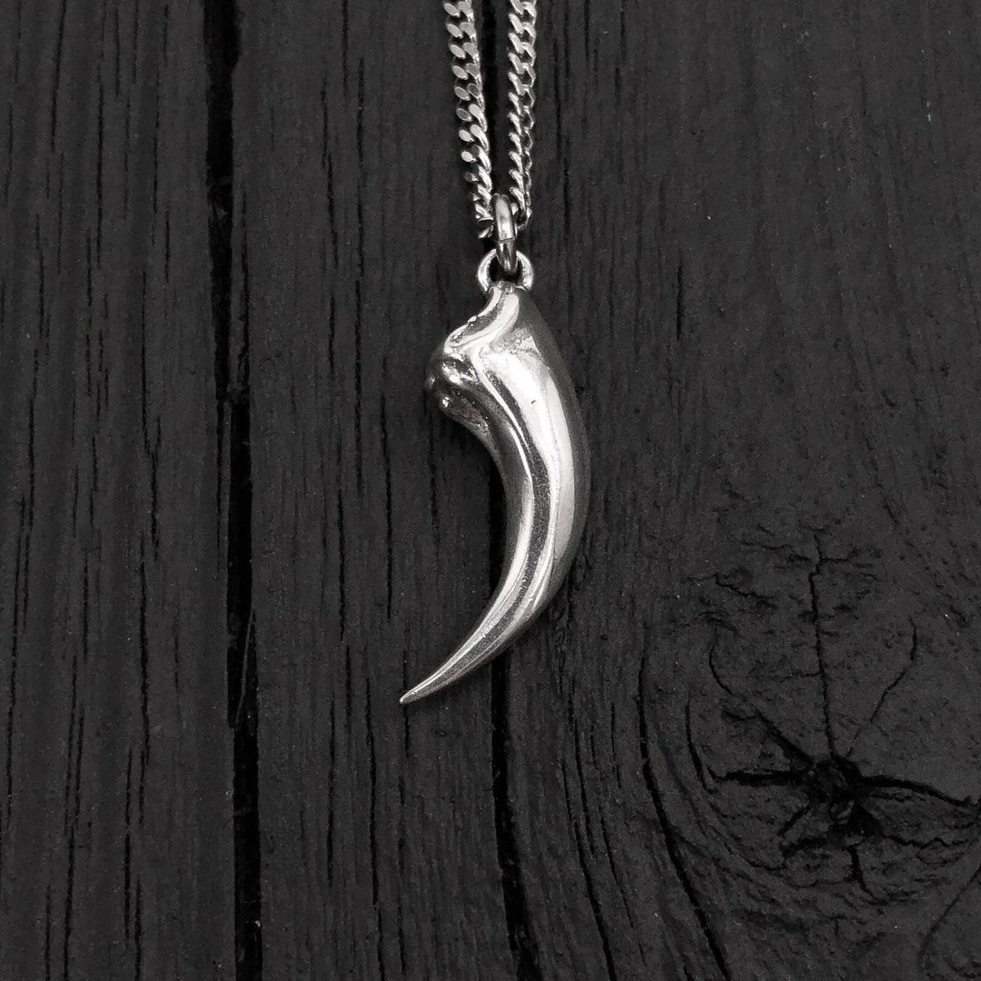 Velociraptor Claw Necklace in Solid Sterling Silver - Etsy