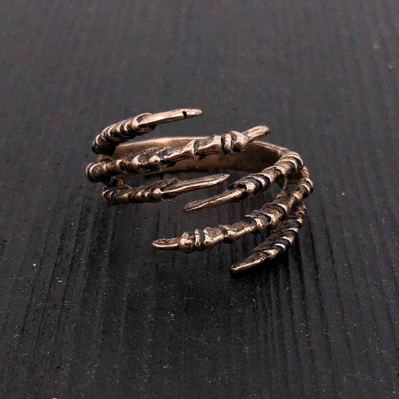 Double Raven Claw Talon Ring Bronze Raven Claw Ring Double - Etsy