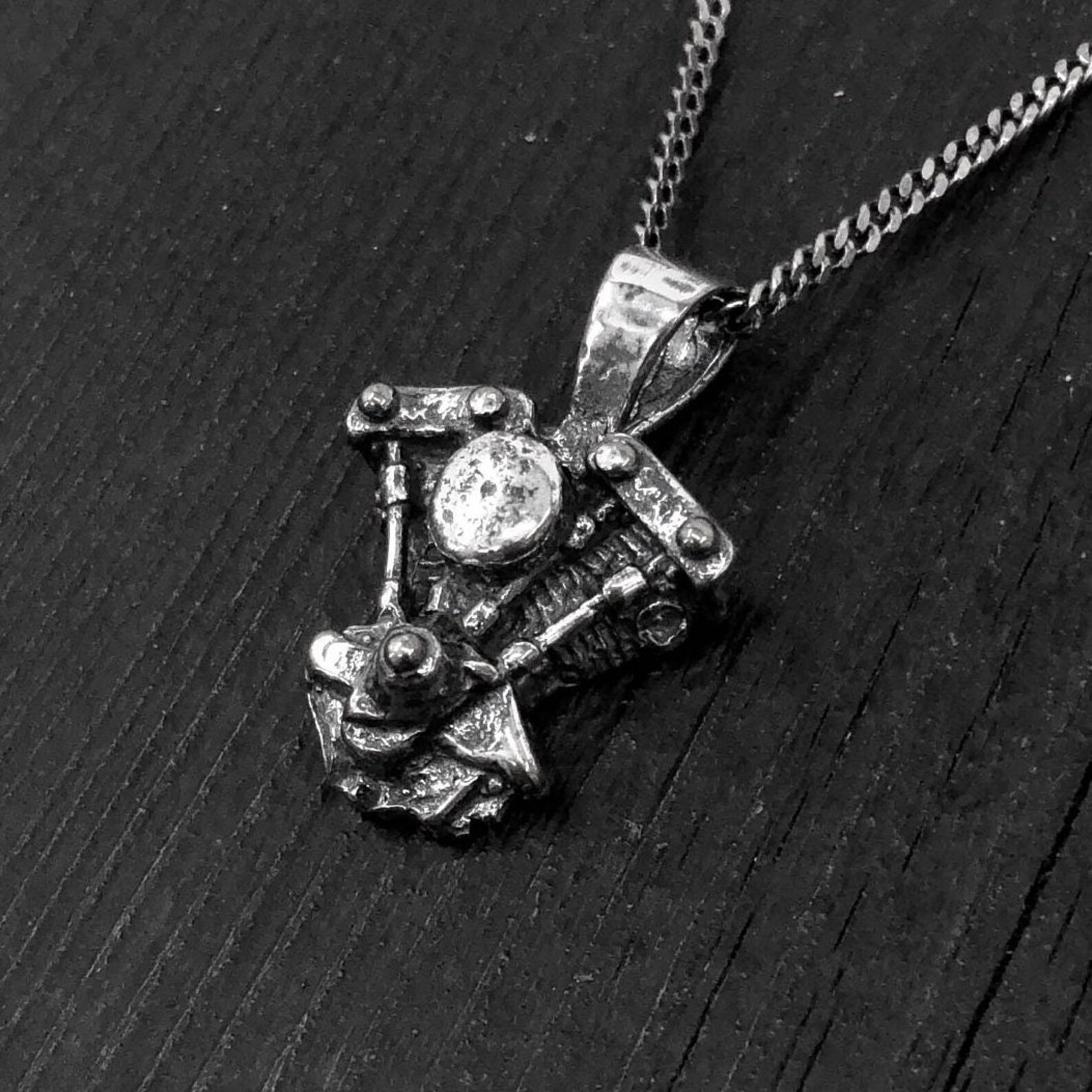 Silver Motorcycle Engine Pendant Harley Davidson V Twin - Etsy