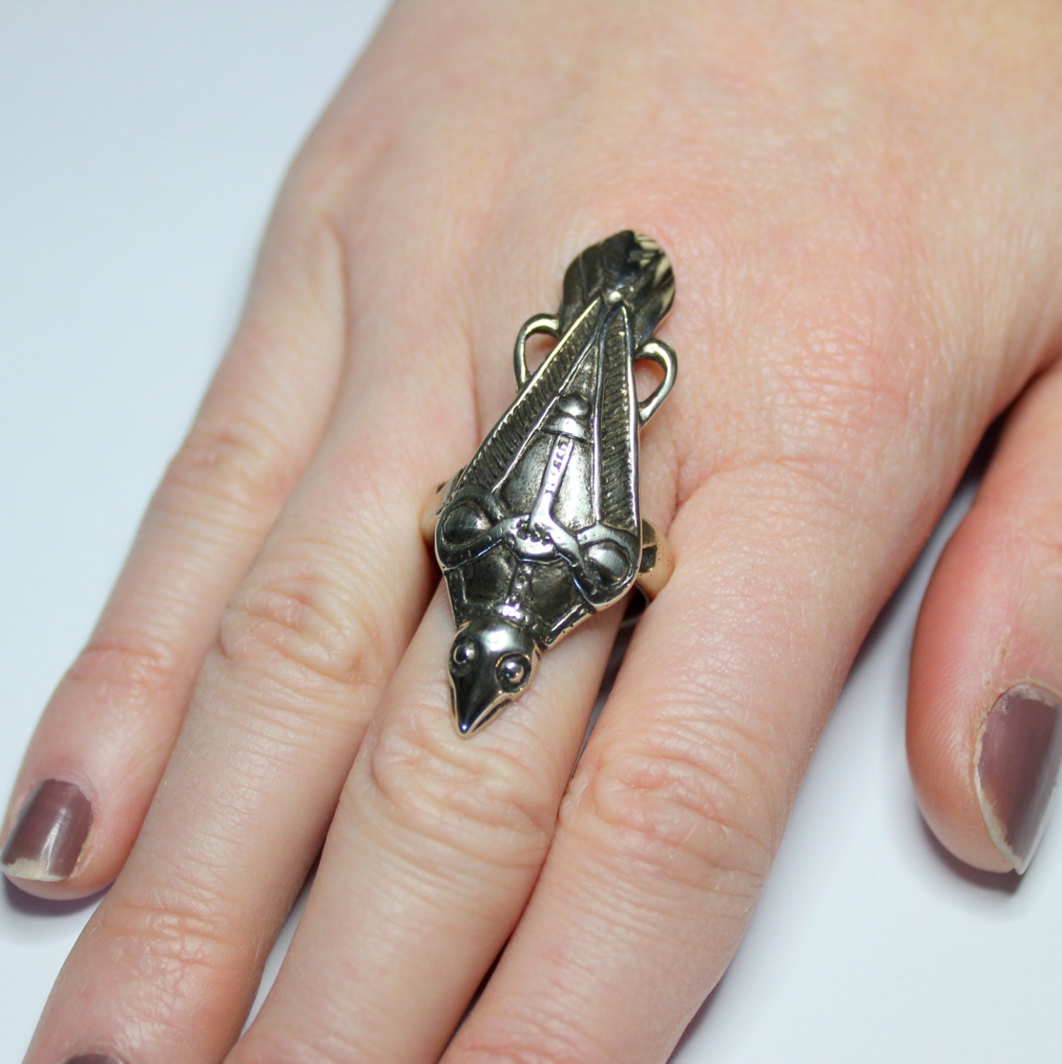 Silver Odin's Raven Ring Ancient Silver Huginn and | Etsy