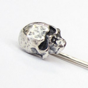 Human Skull Ascot Stickpin Stick Pin Lapel Sterling Silver Skull Pin - Etsy