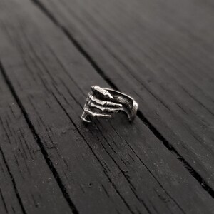 Skeleton Hand Ear Cuff - Solid Hand Cast Sterling Silver - Etsy UK