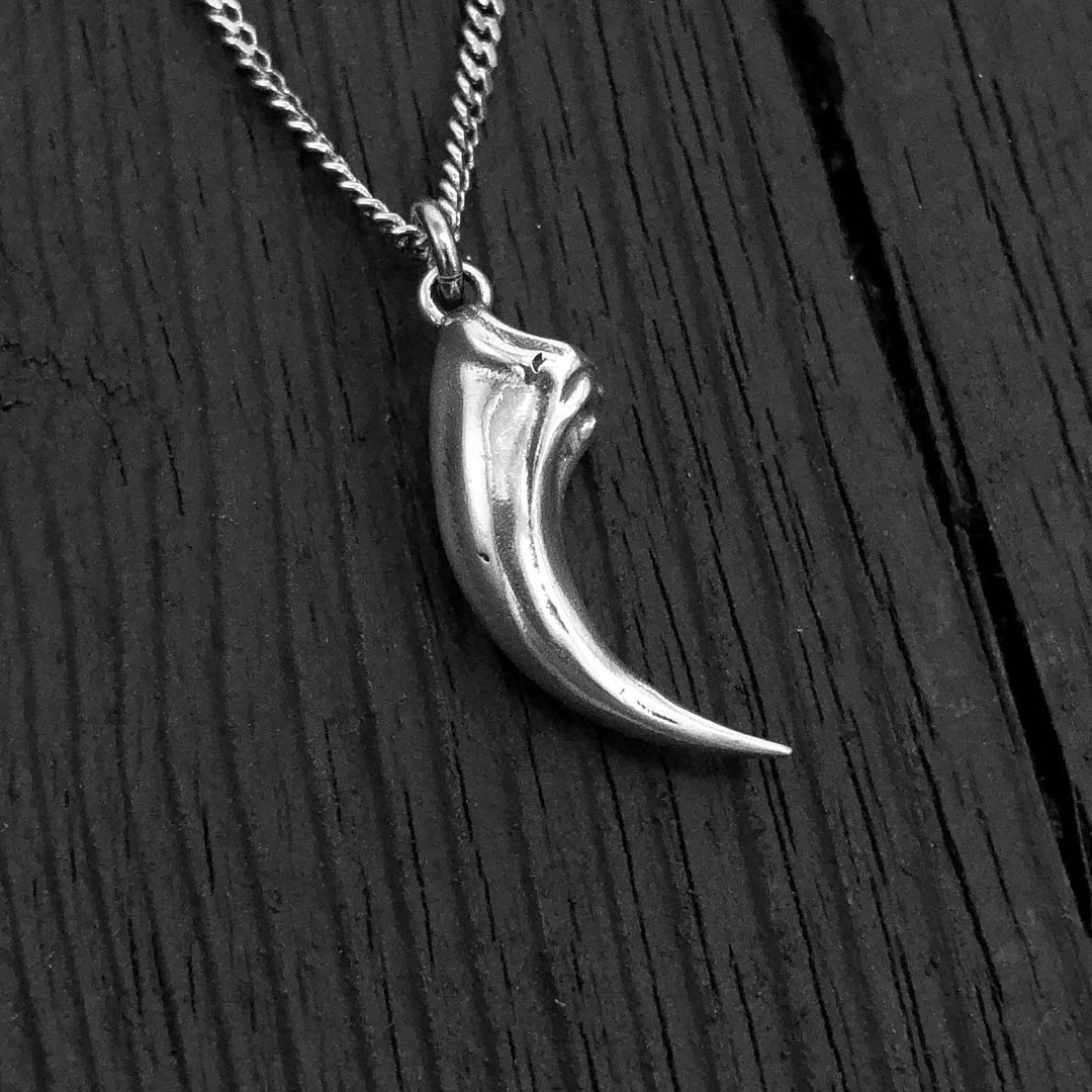 Velociraptor Dinosaur Claw Necklace in Solid Sterling Silver ...