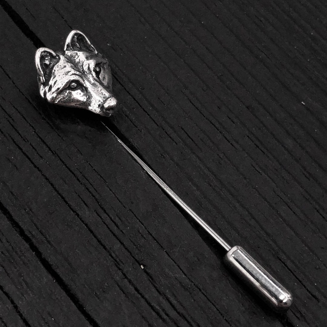 Sterling Silver Wolf Face Ascot Stickpin - Etsy