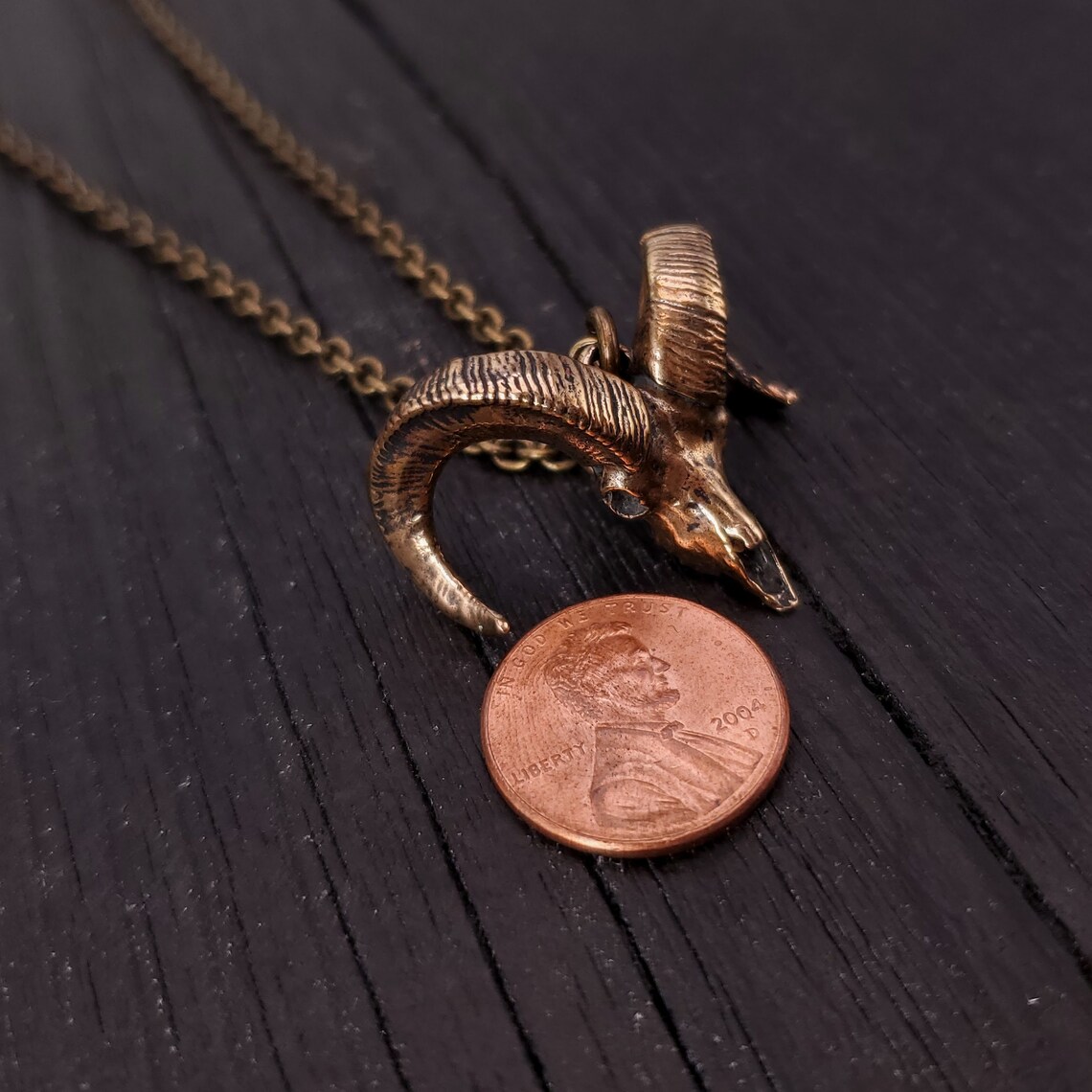 Ram Skull Pendant Necklace Solid Hand Cast Jewelers Bronze | Etsy