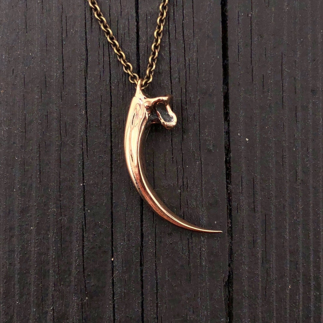 Eagle Talon Pendant Necklace Solid Hand Cast Jewelers Bronze Polished ...
