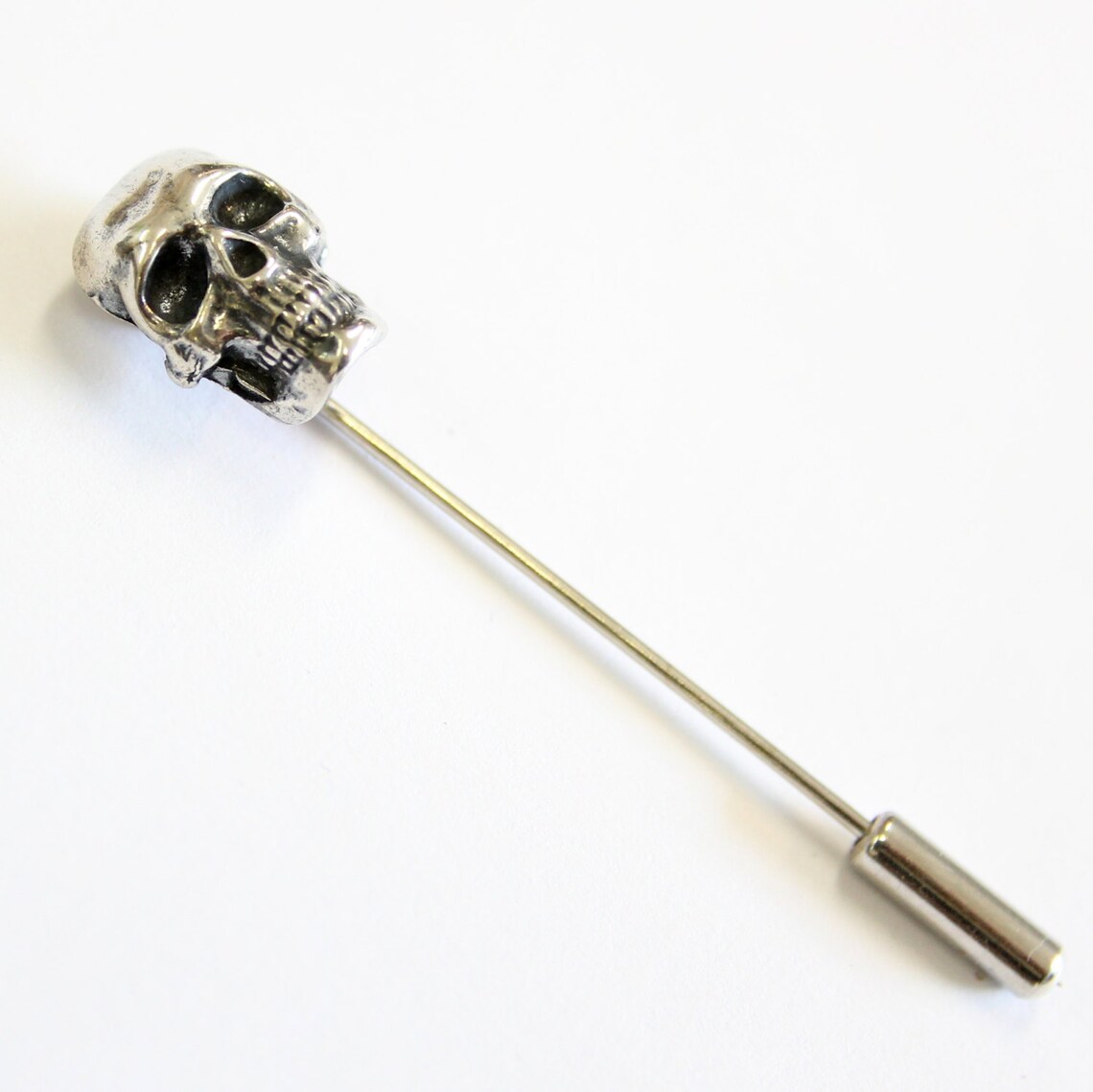 Silver Human Skull Ascot Stickpin Stick Pin Ascot Skull Pin | Etsy
