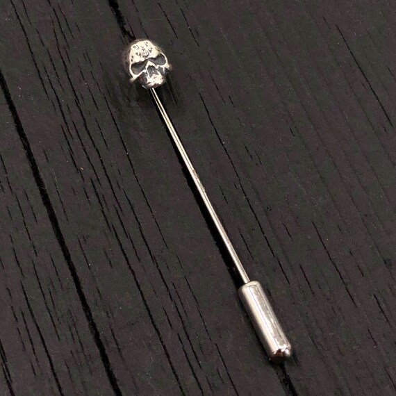 Human Skull Ascot Stickpin Stick Pin Lapel Sterling Silver - Etsy