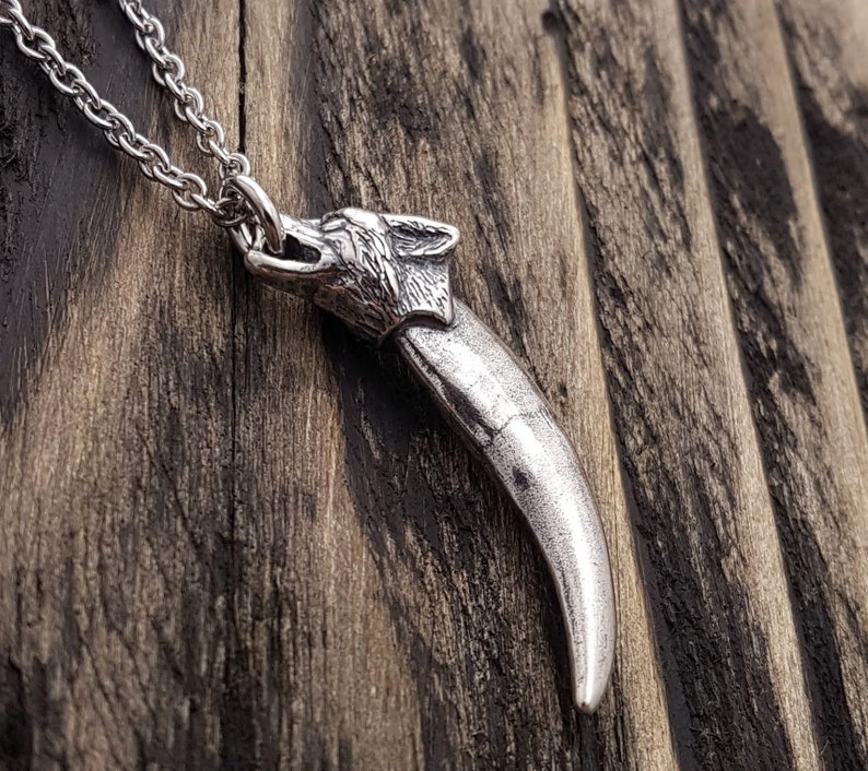 Fox Canine Tooth Pendant Charm Necklace Silver Plated Bronze - Etsy